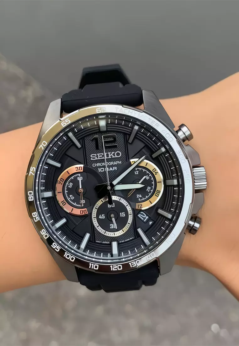 Jual Seiko Jam Tangan Pria Seiko Chronograph SSB349P1 Neo Sport - Black ...