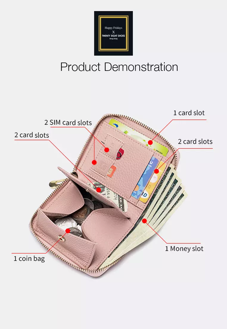 Buy HAPPY FRIDAYS Full Grain Leather RFID Security Bifold Purse JW AN ...