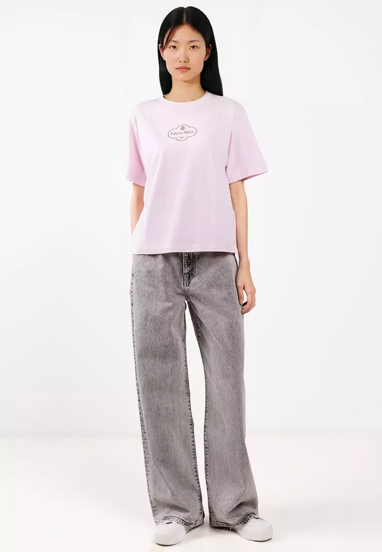 Buy Calvin Klein Cocktail Logo Graphic Boxy T-Shirt - Calvin Klein ...