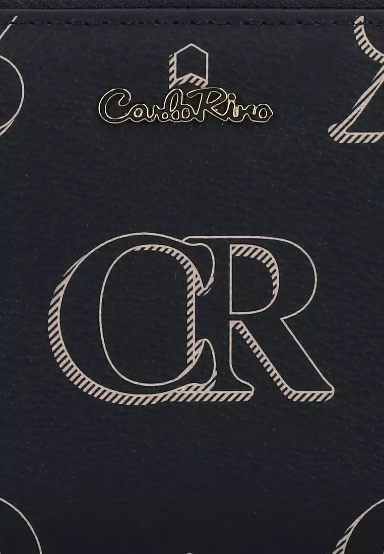 Carlo Rino Black Logogram Zip-Around Wallet with Lanyard 2024 | Buy ...