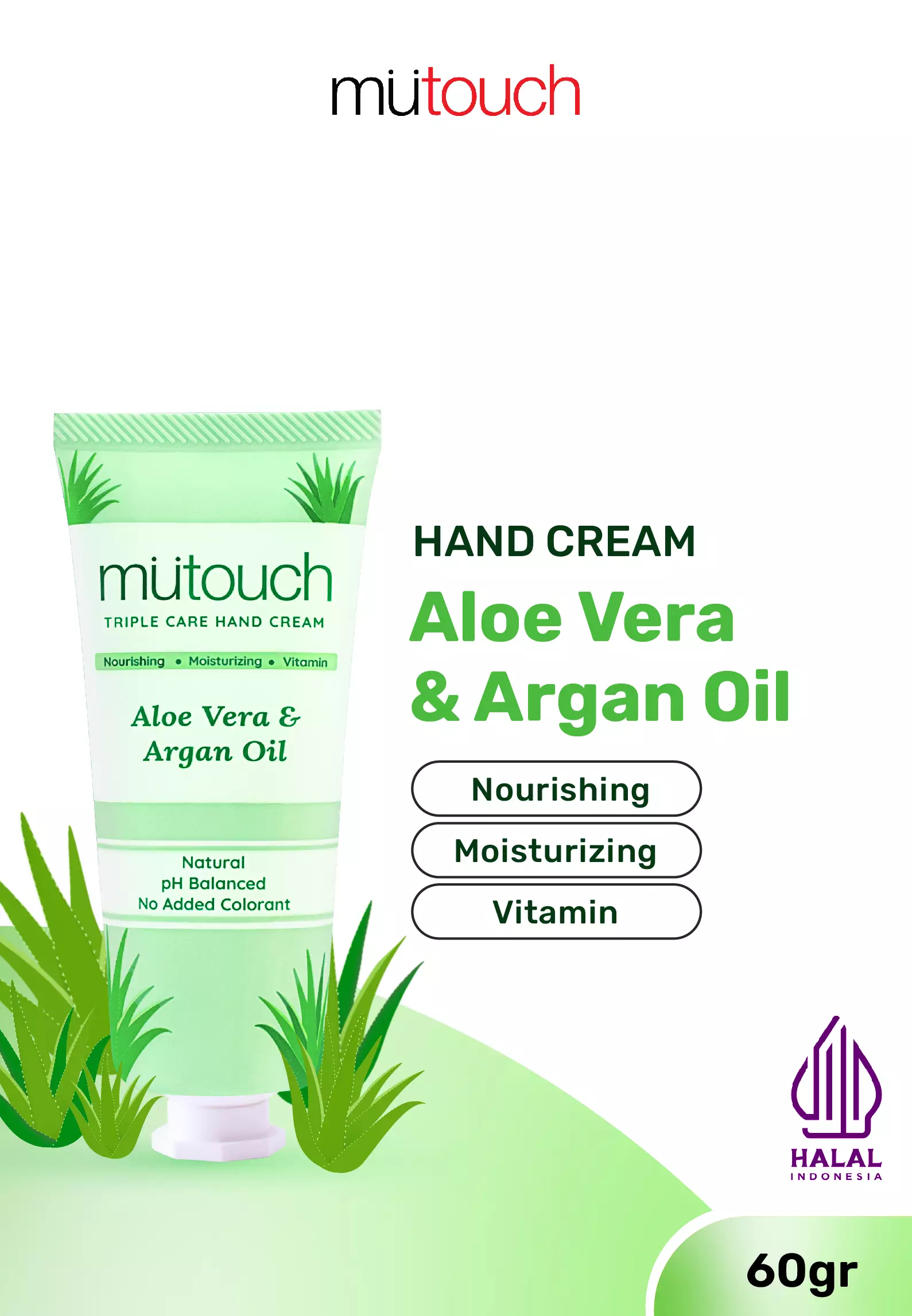 Jual MUTOUCH MuTouch Triple Care Hand Cream Aloe Vera & Argan Oil 60gr ...