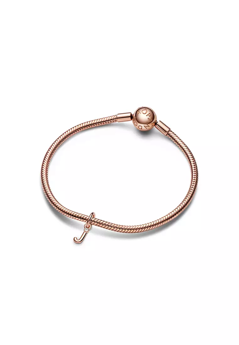 Buy PANDORA Pandora 14K Rose Gold Plated Letter j Script Alphabet ...