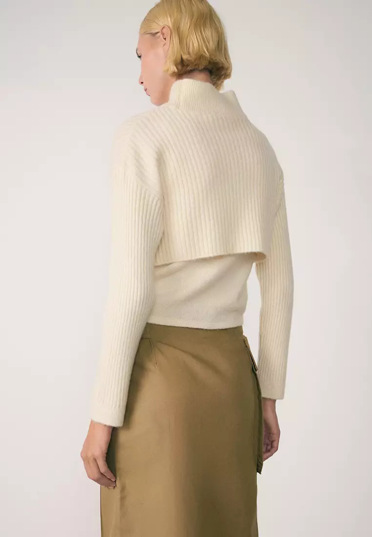 Buy Mango Combined High Collar Sweater 2025 Online | ZALORA