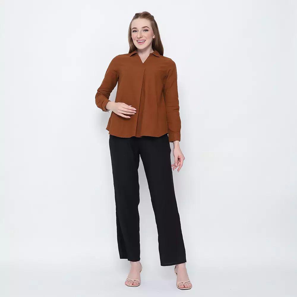 Jual RODEO Rodeo - Blouse Wanita - Chaesa blouse - Brown Original 2024 ...