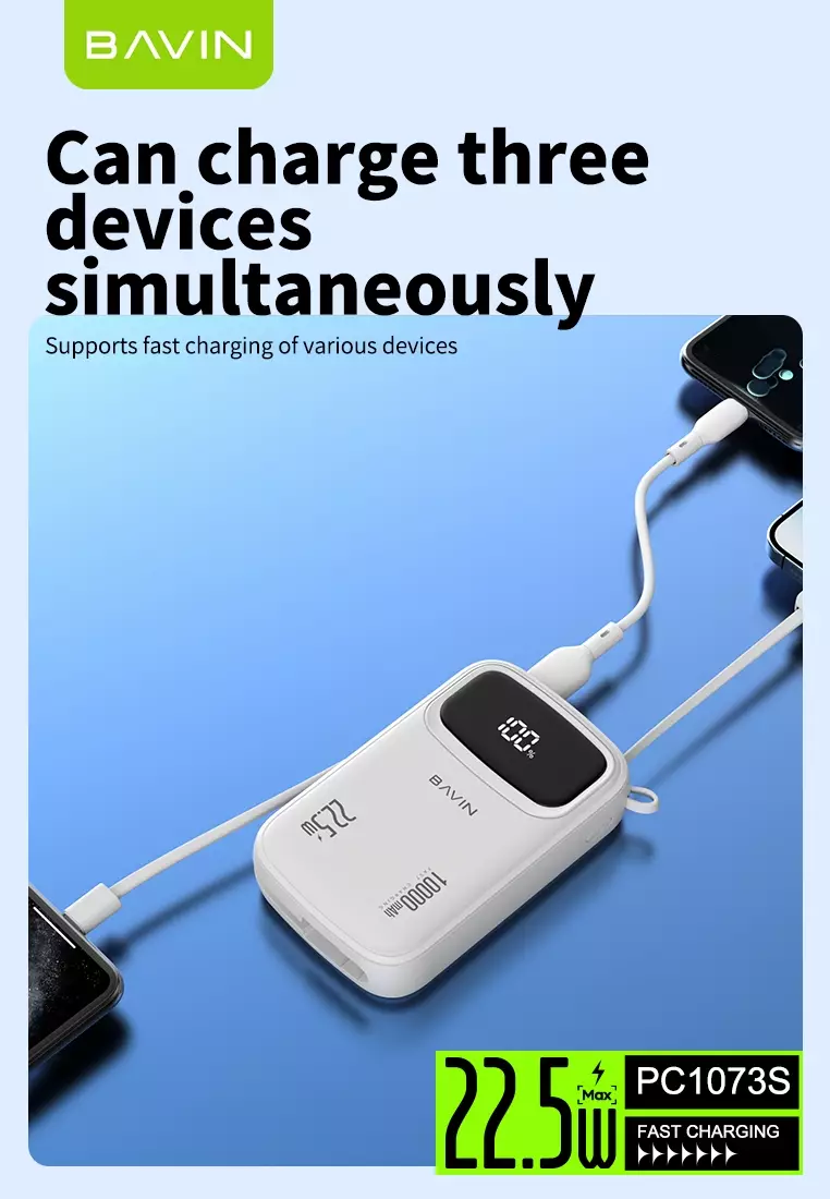 Buy BAVIN BAVIN PC1073 10000mAh Powerbank 22.5W Fast Charging Power ...