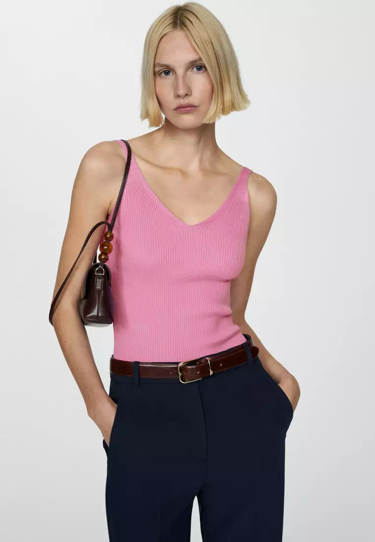 Buy Mango Knit Strap Top Online | ZALORA Malaysia