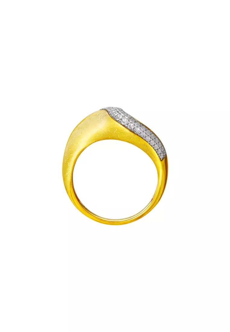Buy TOMEI TOMEI Diamond Cut Collection Curvy Ring, Yellow Gold 916 2025 ...