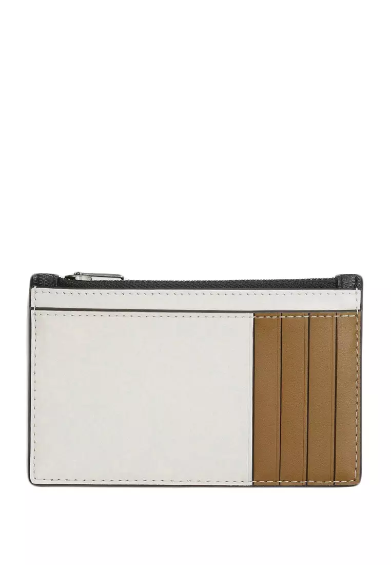網上選購 Coach Coach Zip Card Case In Colorblock Signature Canvas - Brown ...