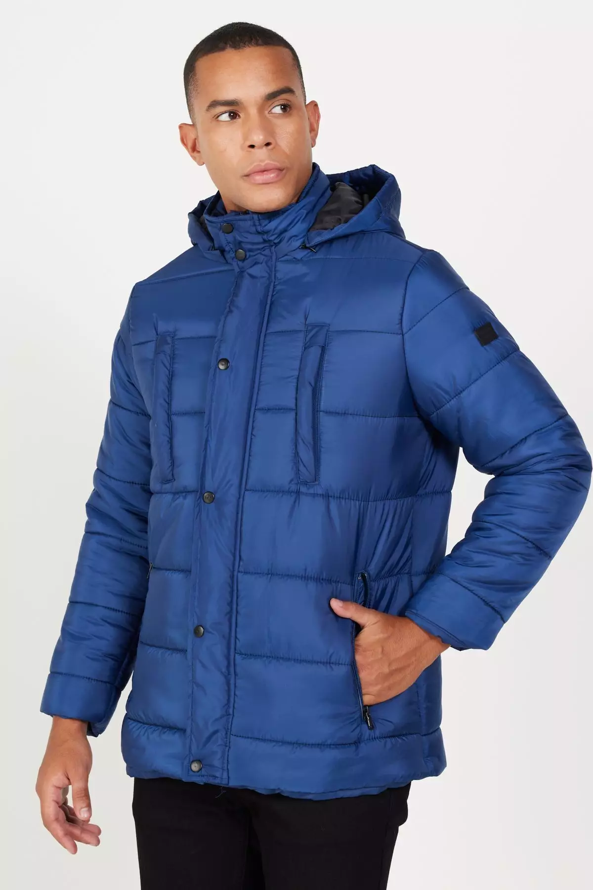 Jual Altinyildiz Mens Blue Normal Fit High Neck Padded Outdoor Puffer ...
