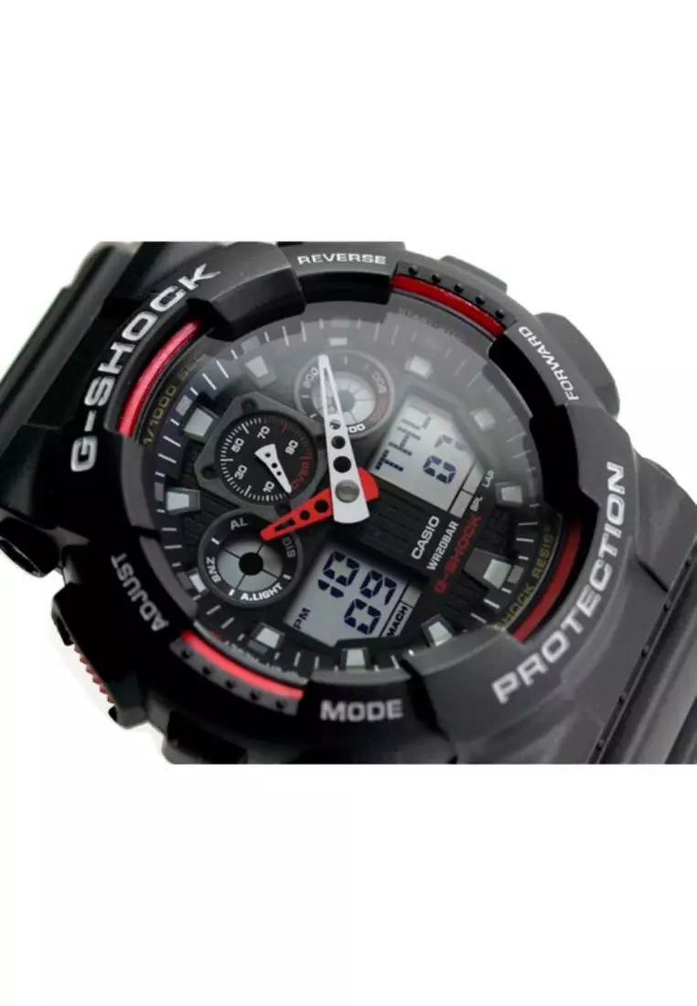 Casio CASIO G-SHOCK GA-100-1A4DR DIGITAL QUARTZ BLACK RESIN MEN'S WATCH ...