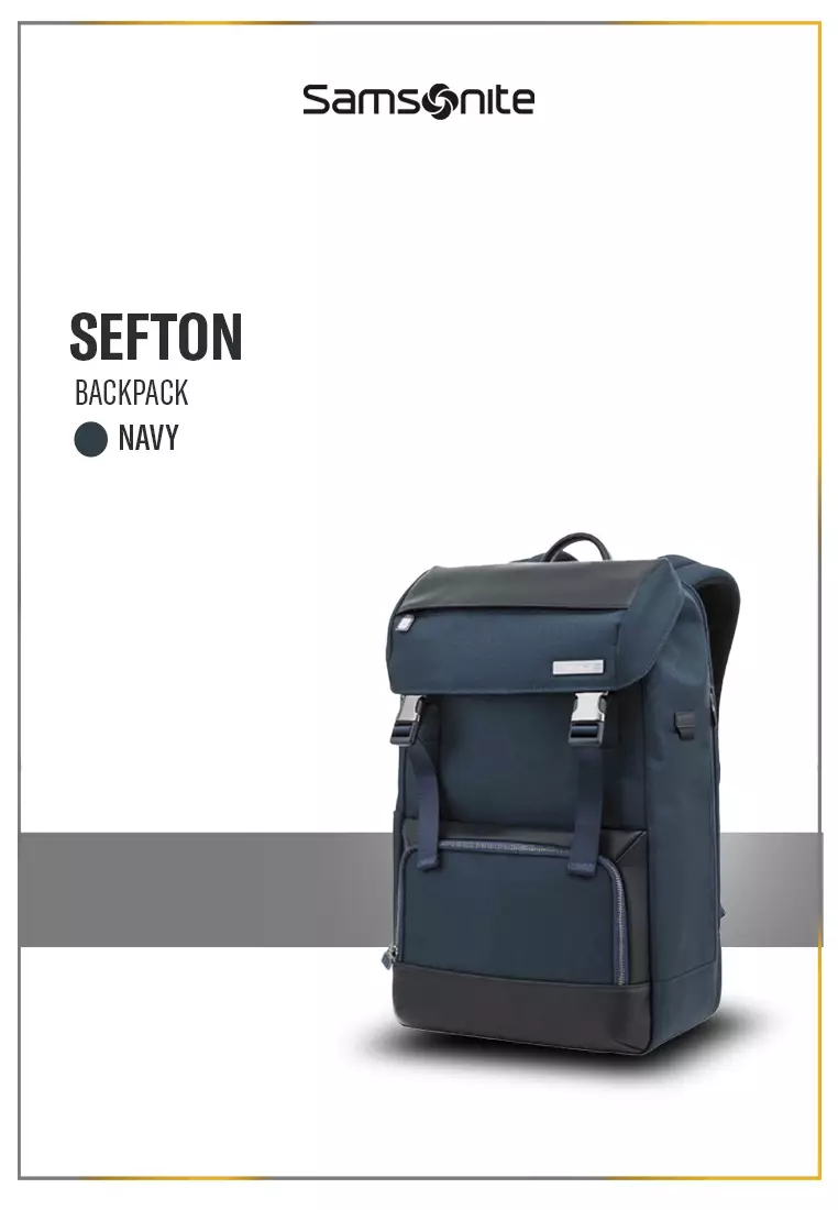 Jual Samsonite Samsonite Sefton Backpack W/ Flap - Navy Original 2024 ...