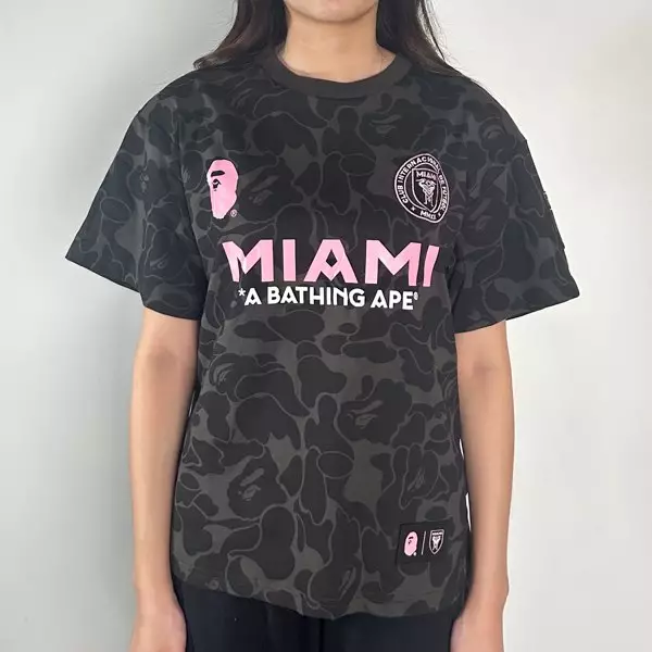 Jual A Bathing Ape Kaos BAPE X INTER MIAMI CF CAMO DARK GREEN BLACK ...