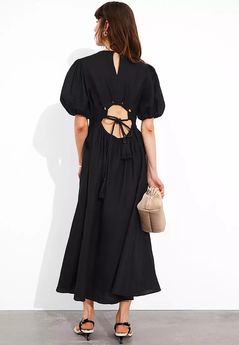 Buy & Other Stories Puff-Sleeve Midi Dress Online | ZALORA Malaysia