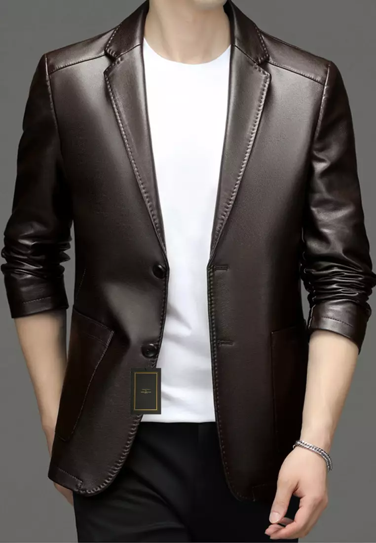 HAPPY FRIDAYS Faux Leather Suit Jacket BD2202 2025 | Buy HAPPY FRIDAYS ...