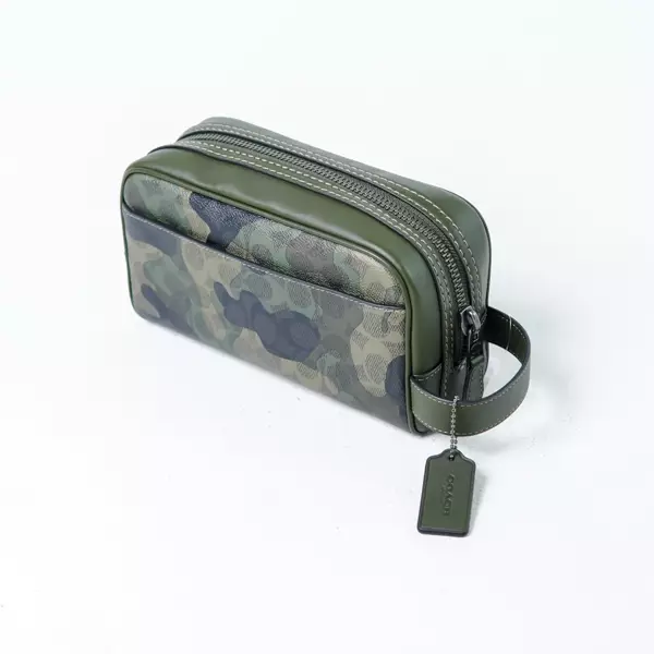 Jual Coach Tas COACH SIGNATURE MONOGRAM CAMO GREEN POUCH 100% ORIGINAL ...
