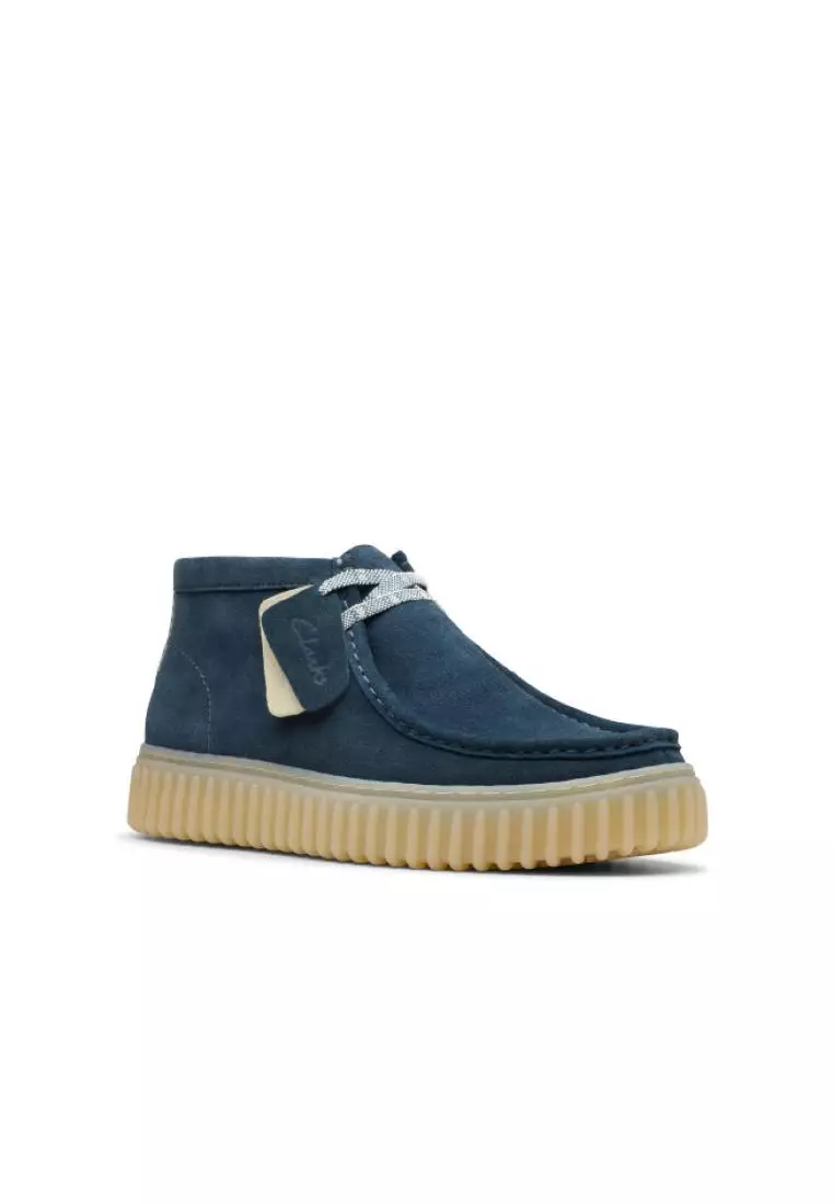 Buy CLARKS Torhill Hi Blue Suede Men's Casual Shoes 2025 Online | ZALORA