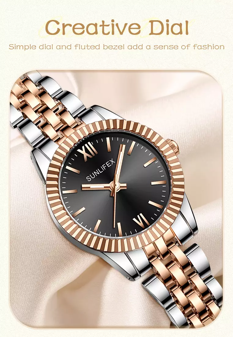 Jual Sunlifex Jam Tangan Wanita Original Mode Creative Dial Anti Air Kuarsa Bercahaya Jam Tangan ...