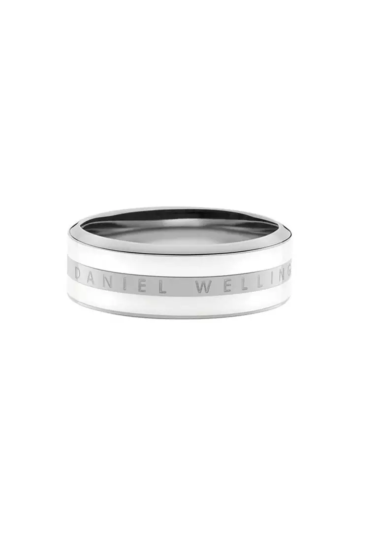 Jual Daniel Wellington Emalie Ring Satin White Silver 50 - Stainless ...