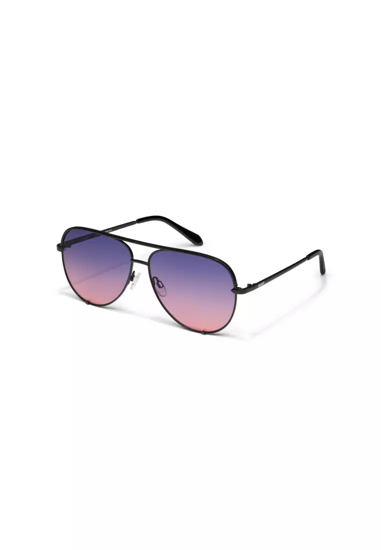 Buy QUAY High Key Extra Large Sunglasses - Black/Dusk Pink (Exclusive ...