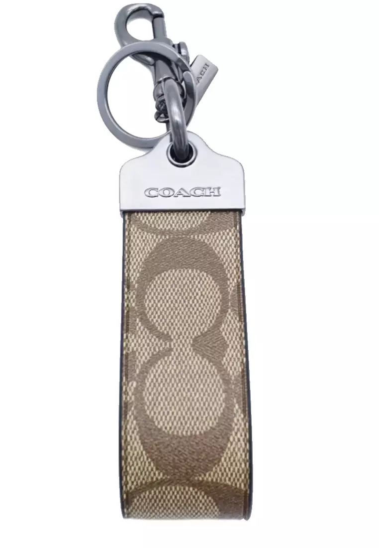 Buy Coach Loop Key Fob In Signature Canvas in Khaki CJ748 Online ...