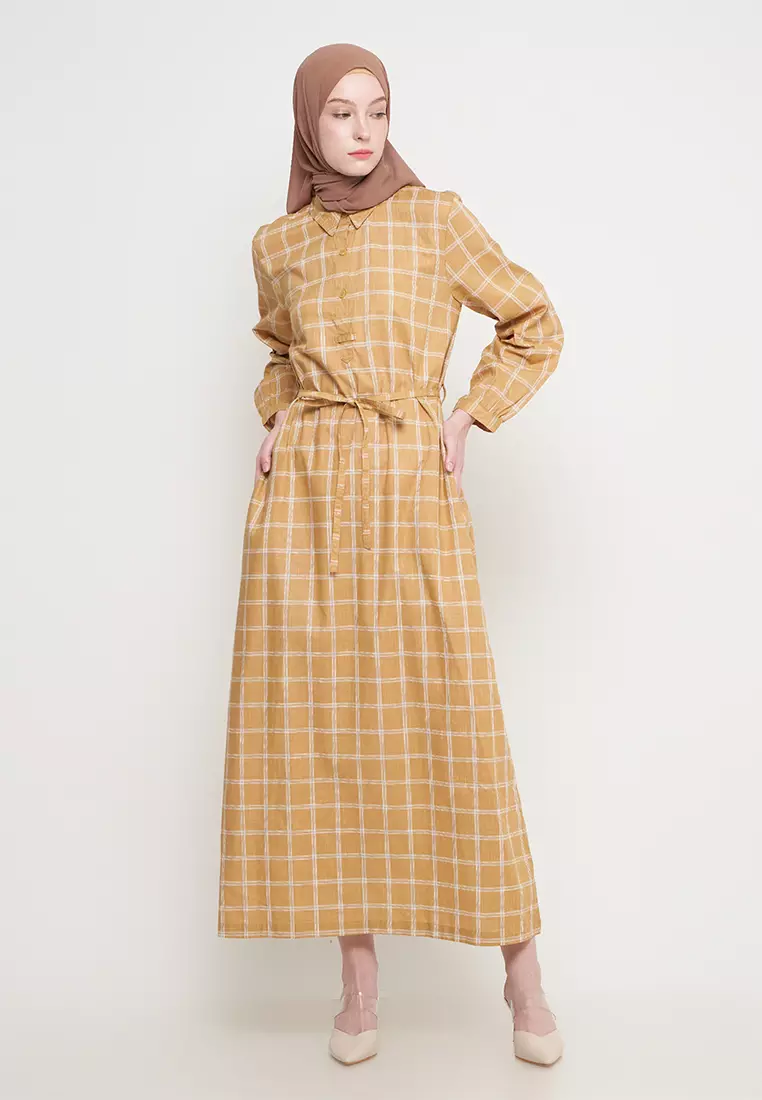 Jual Geela Lalika Dress Brown (G.4211) Original 2025 | ZALORA Indonesia