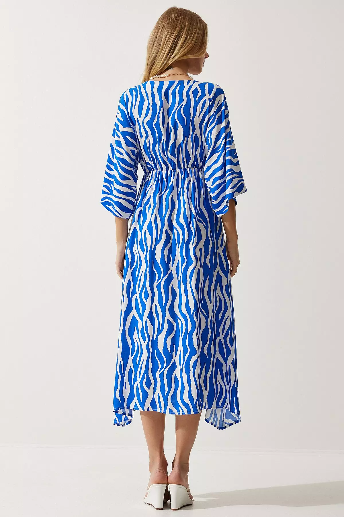 Buy Happiness Istanbul Deep V-Neck Summer Viscose Dress 2026 Online ...
