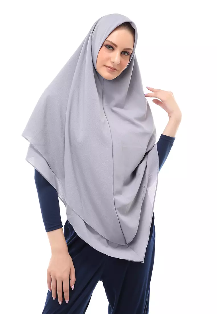 Jual Evernoon Layla Jilbab Syar'i Jumbo Motif Polos Relaxed Fit - Silver Original 2024 | ZALORA ...