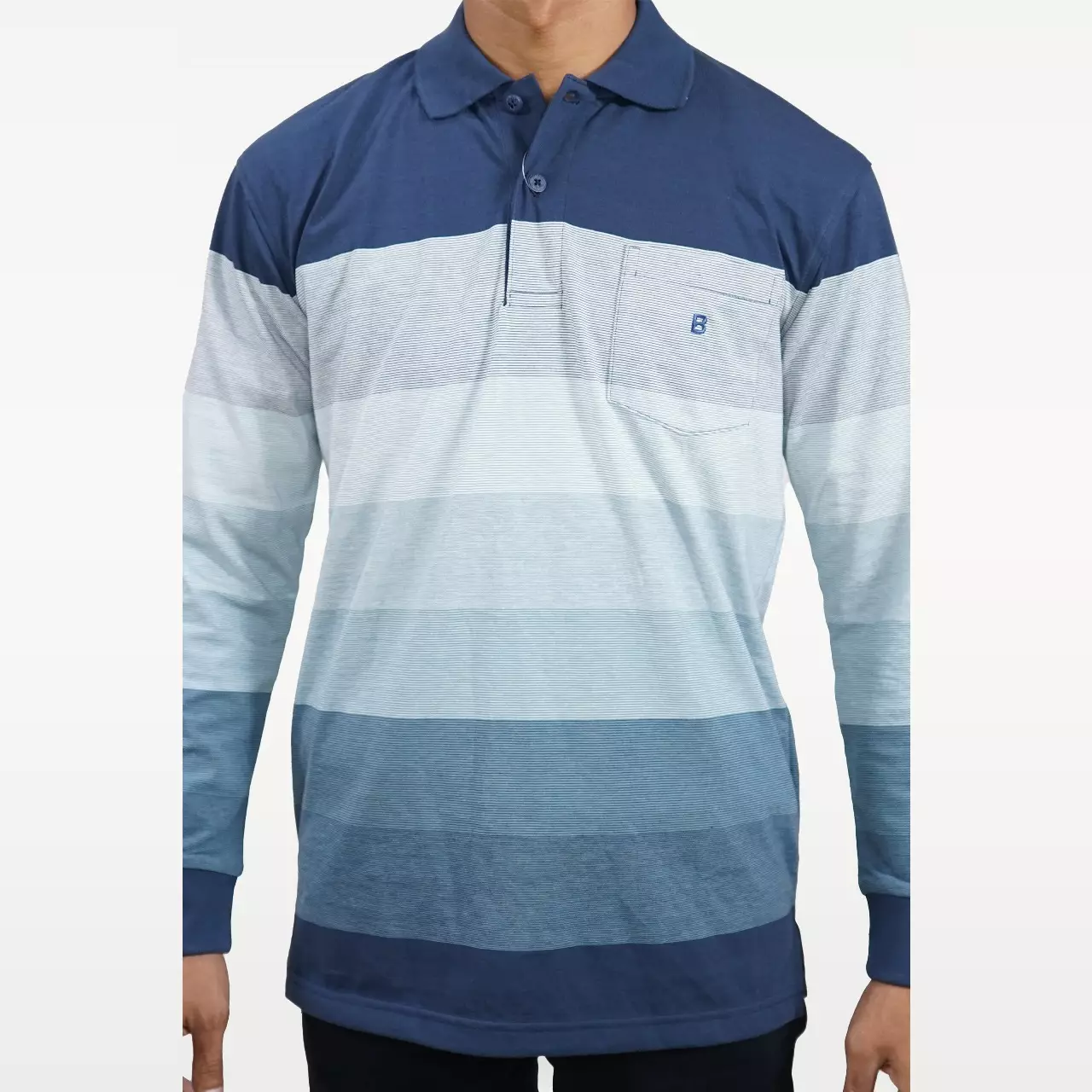 Jual Hassenda Dev Baverre Kaos Polo Salur Lengan Panjang VPB20013ABRU Navy Original 2025 ...