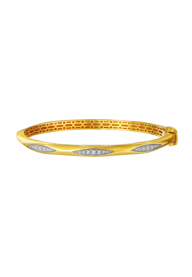 Buy TOMEI TOMEI Diamond Cut Collection Bangle, Yellow Gold 916 2026 ...