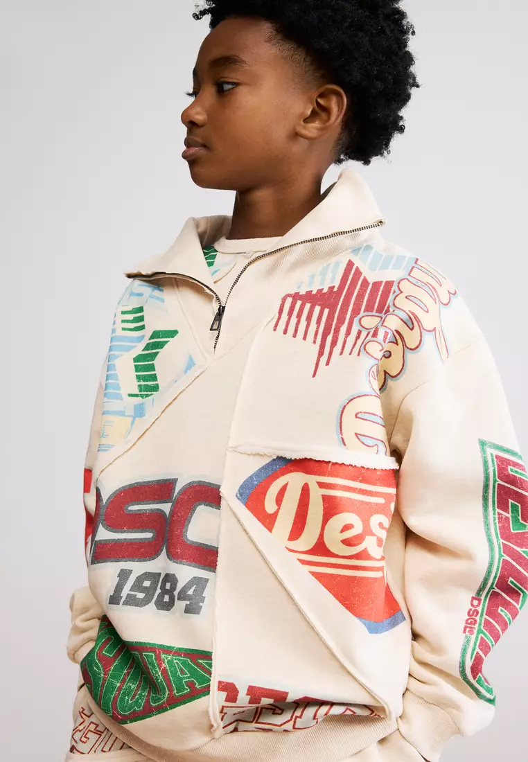 Jual Desigual Logo-Print Half-Zip Sweatshirt Original 2026 | ZALORA ...