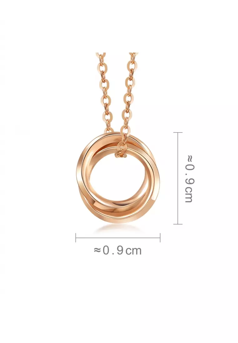 Buy Chow Sang Sang Delicate Gold 18K Rose Gold Intertwined Circle, Loops Necklace for Women ...