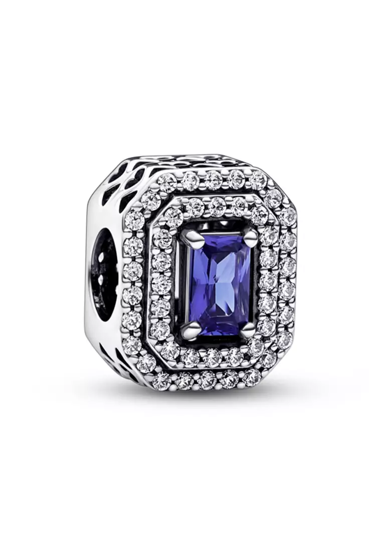 Buy PANDORA Pandora Blue Sparkling Levelled Rectangular Charm Online ...