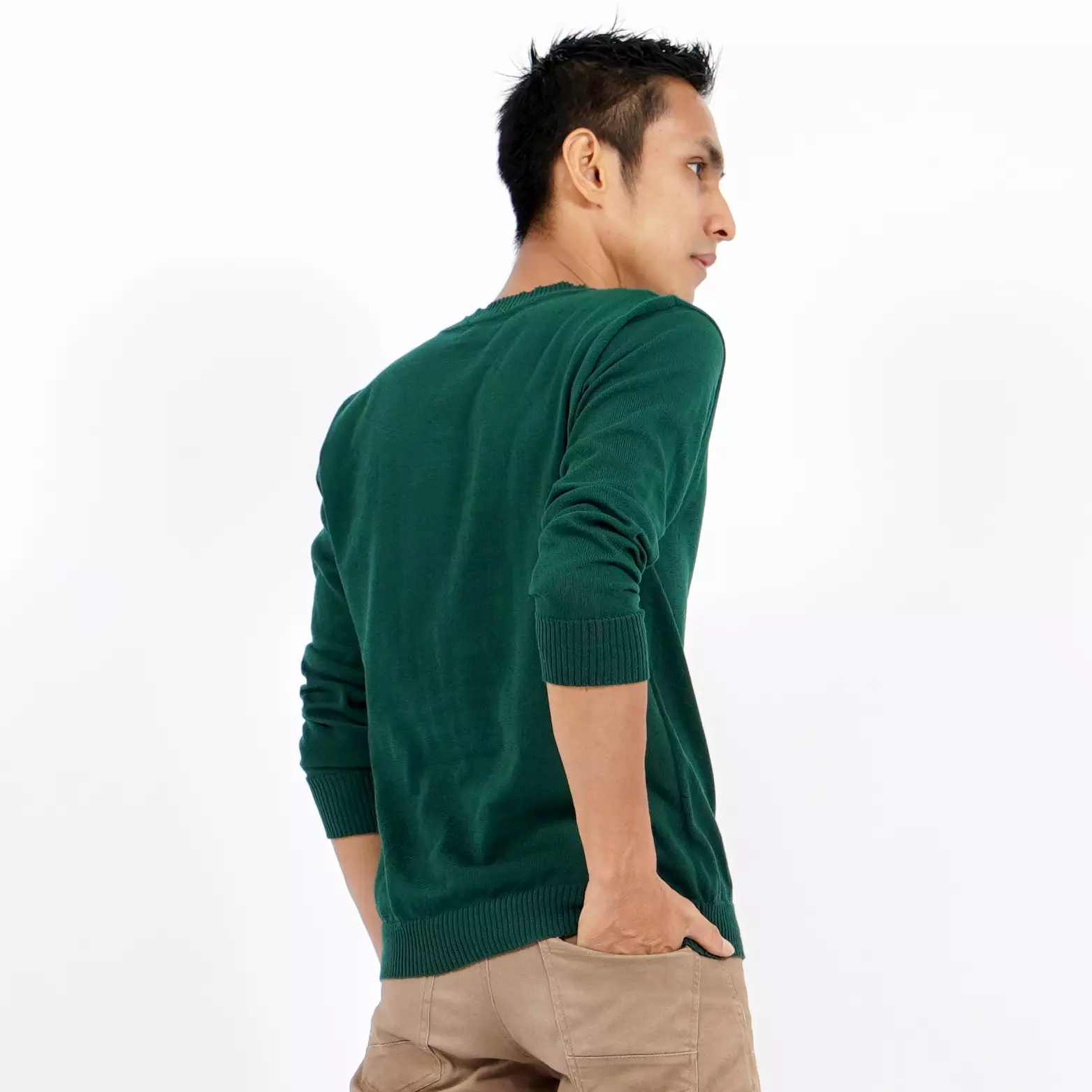 Jual Okechuku Vleur Sweater Rajut Pria Leher V Knit Outer Pria - HIJAU ...