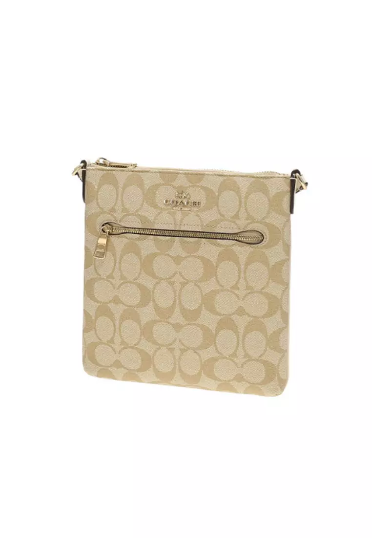 Buy Coach Mini Rowan File Bag In Signature Canvas Light Khaki Chalk ...