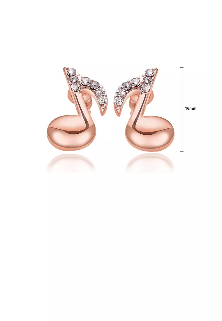 Buy Mooclife Simple and Fashion Plated Rose Gold Music Note Earrings ...