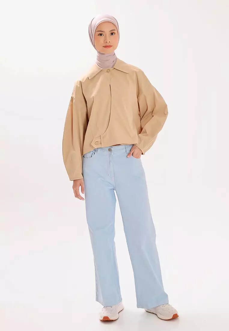 Jual Riamiranda Ria Miranda Beige Salvia Jacket Original 2026 | ZALORA Indonesia