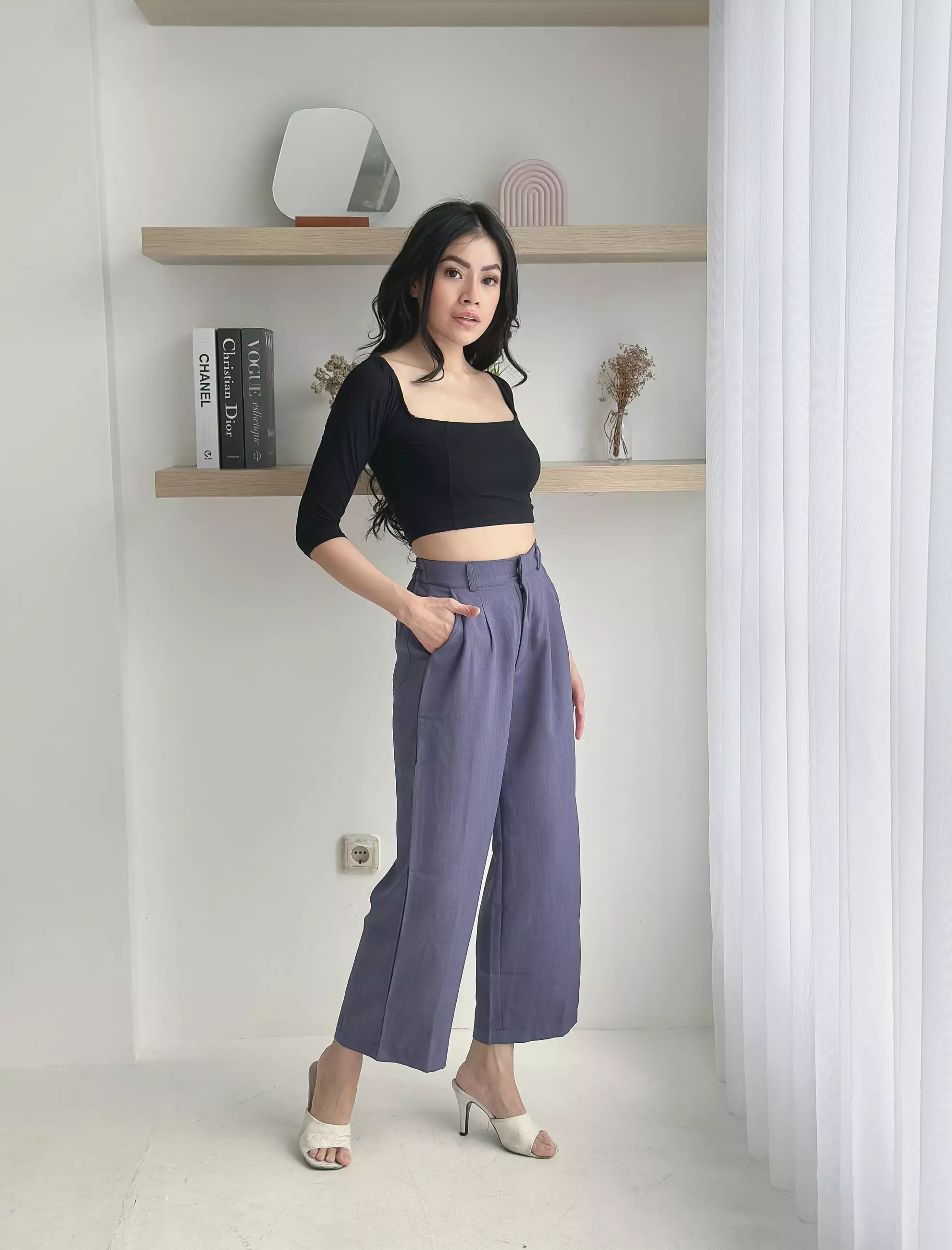 Jual INSTYLE BY SURI Cloe Pants in Dark Blue [P22024] Original 2025 ...