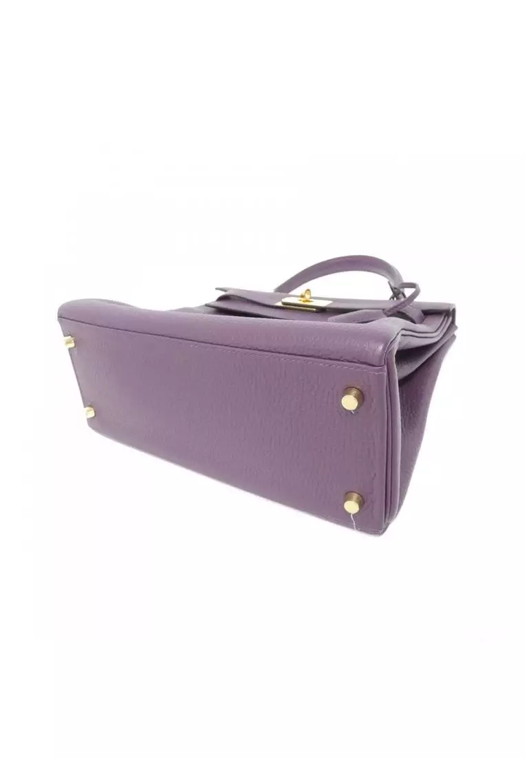 Buy HERMÈS Pre-Loved Hermès Purple Leather Handbag 2025 Online | ZALORA ...