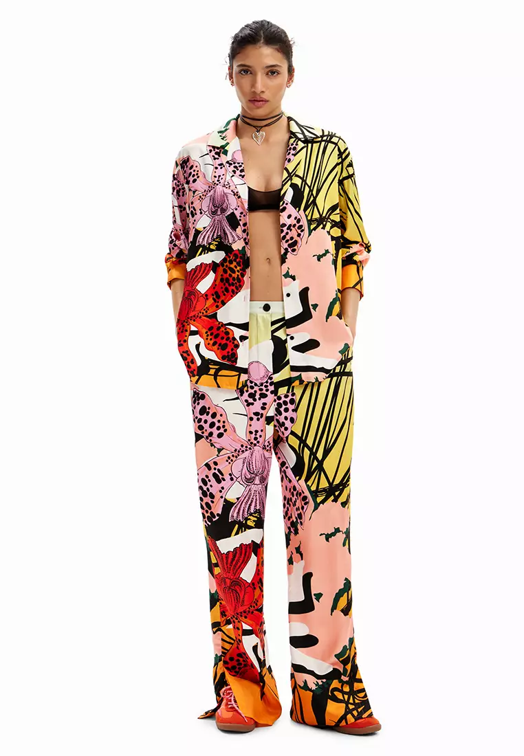 Buy Desigual Desigual Woman M. Christian Lacroix silk orchid trousers ...
