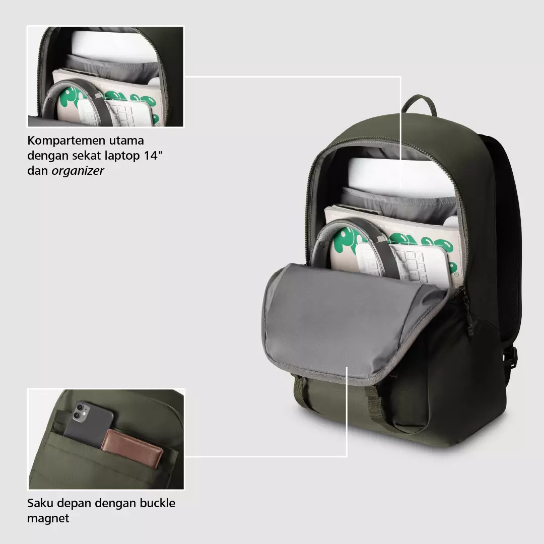 Jual Bodypack Bodypack Robine Laptop Backpack - Olive Original 2025 ...