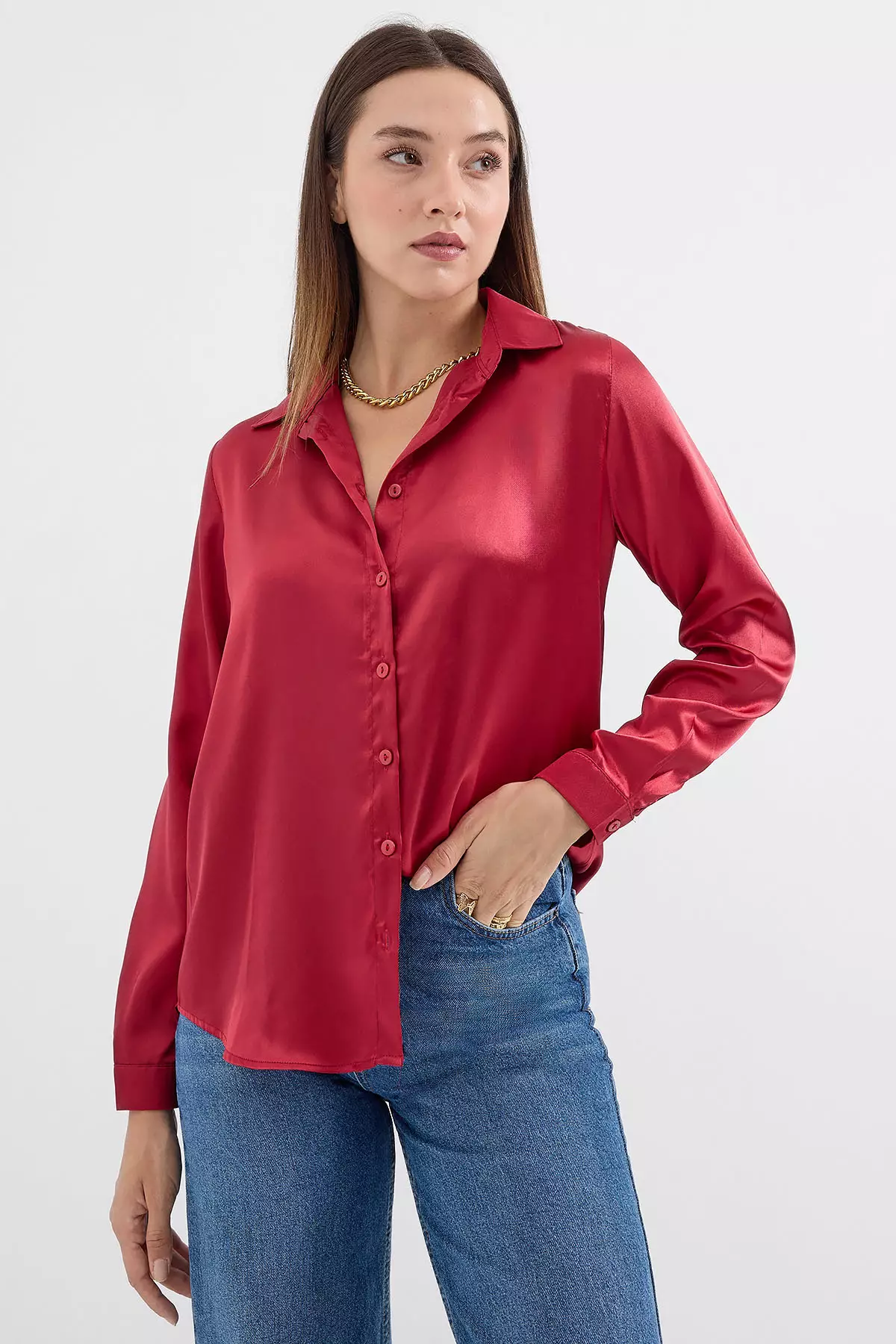 Buy Bigdart Lightly Flowy Satin Shirt 2025 Online | ZALORA Philippines