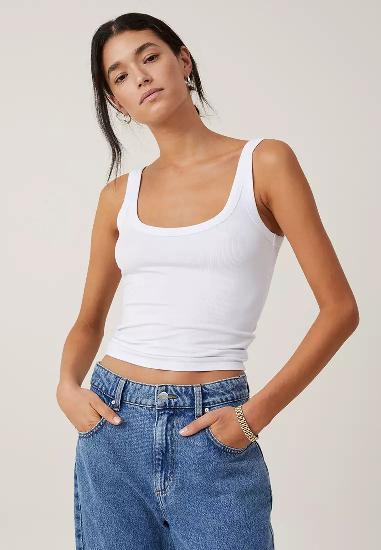 Jual Cotton On Staple Rib Double Scoop Tank Top Original 2025 | ZALORA ...
