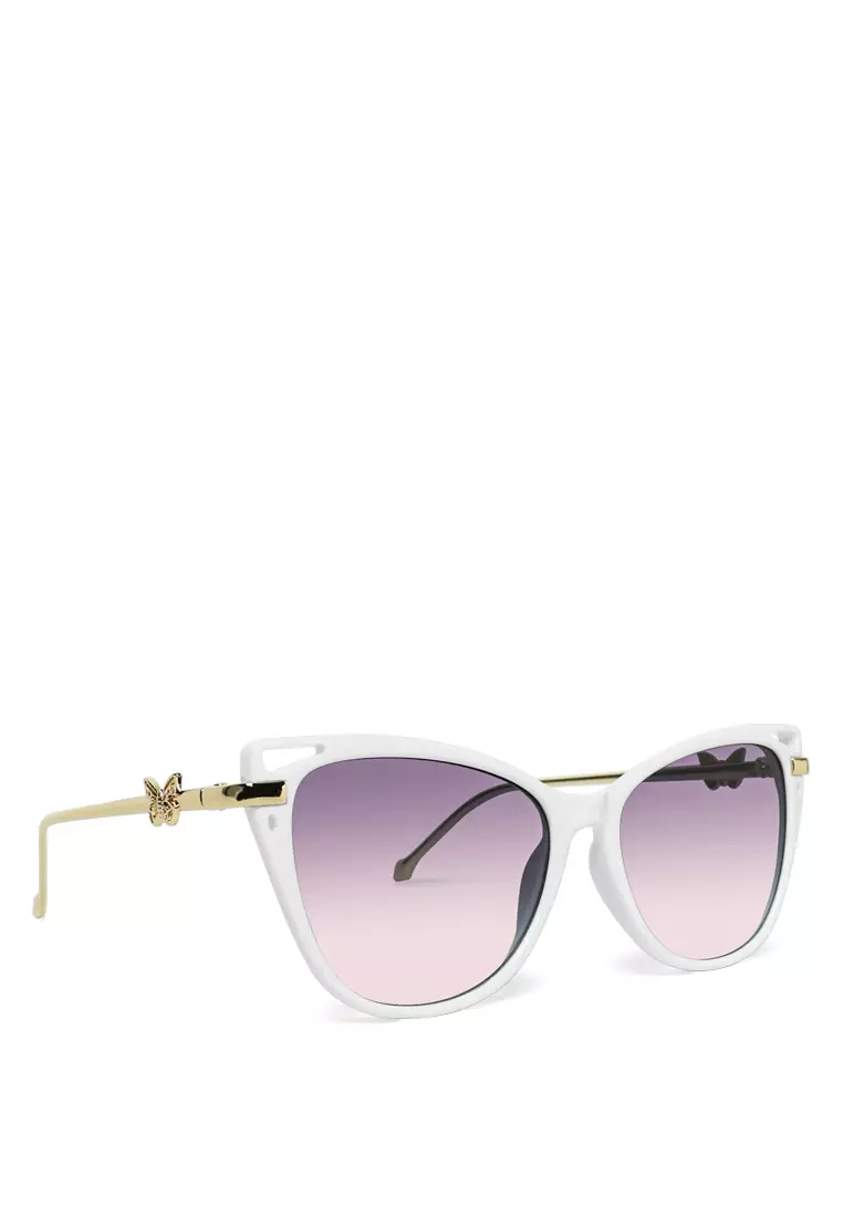 Buy London Rag Retro Cat Eye Sunglasses In White Purple 2024 Online