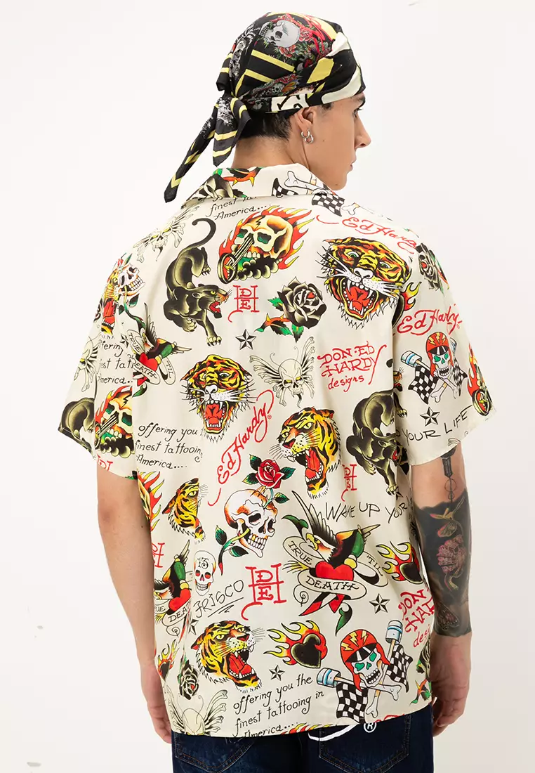 Buy Ed Hardy Signature Tattoos Full-Print Shirt Online | ZALORA Malaysia