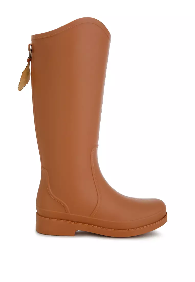 Buy London Rag Charm Detail Rain Boots In Tan Online | ZALORA Malaysia