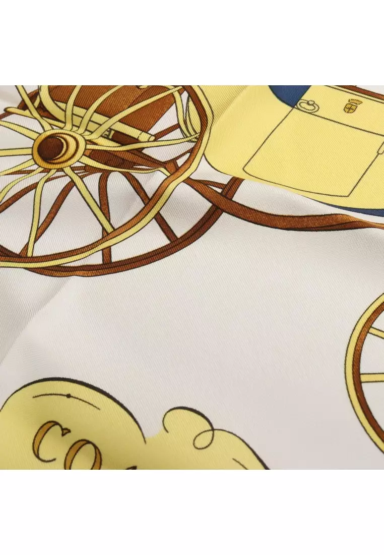 Buy HERMES Pre-Loved Hermès carres 90 coach ＆ SADDLE scarf silk Navy ...