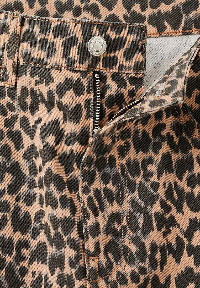 Buy Mango Leopard-Print Straight Jeans Online | ZALORA Malaysia