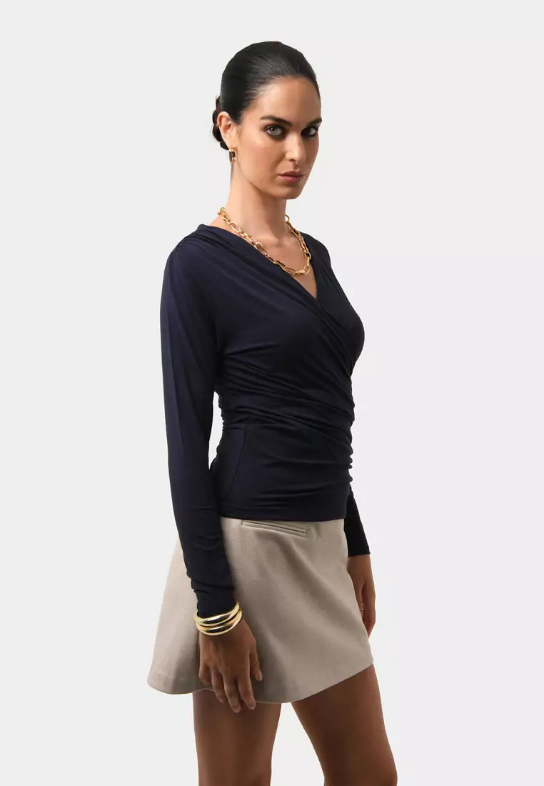 Buy FORCAST Tika Crossover Ruched Top 2025 Online | ZALORA