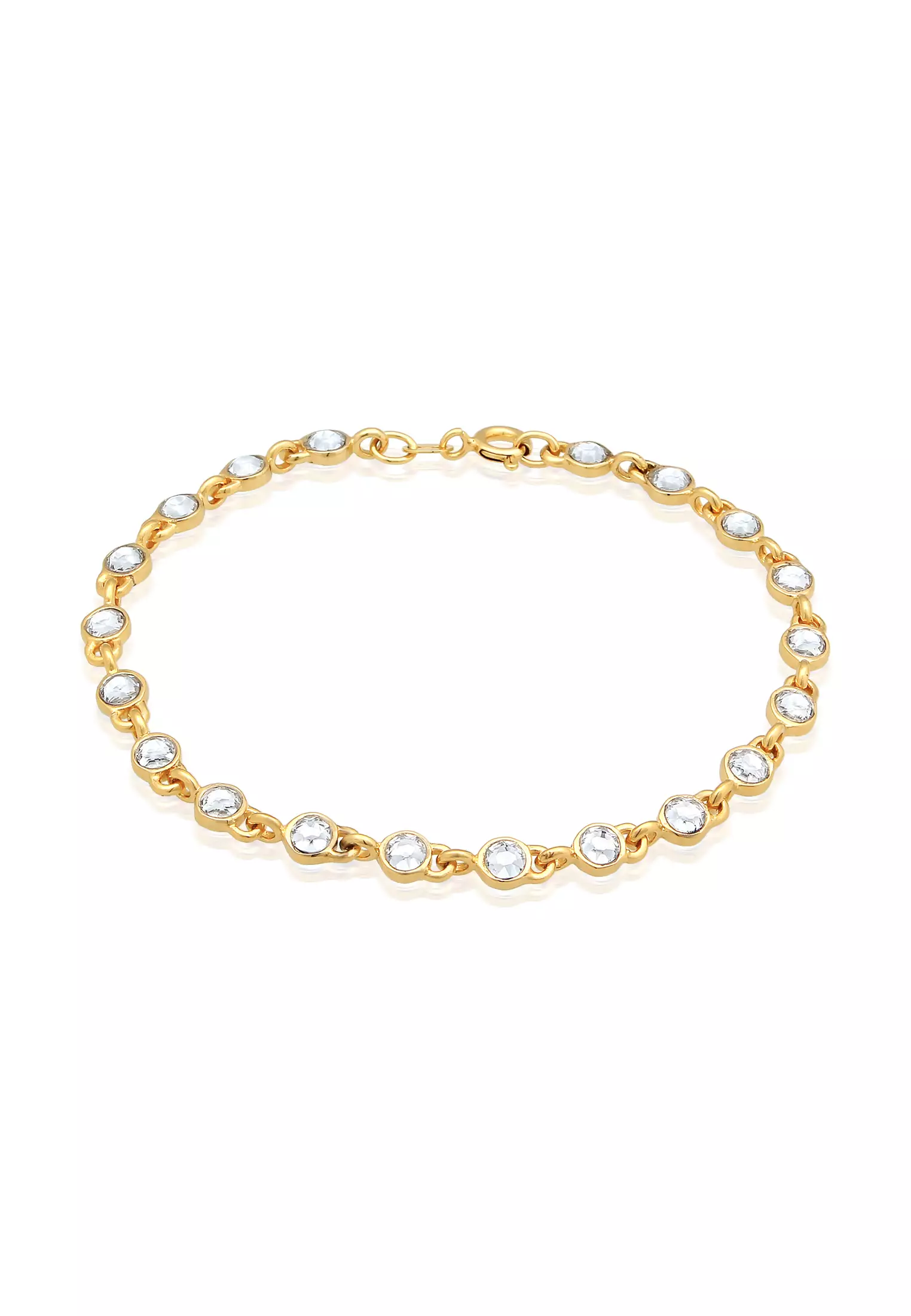 Buy ELLI GERMANY Bracelet Tennis Classic Trend Crystals Gold Plated ...