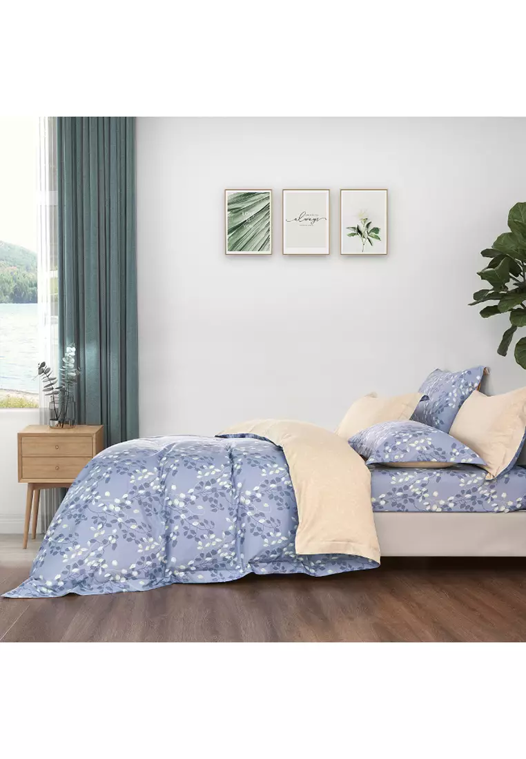 Buy Epitex (Quilt Cover Set) 1200TC Hybrid Botanic Bedsheet | Tencel ...